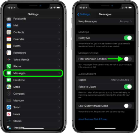 Check SMS SPAM Settings – Yoyo