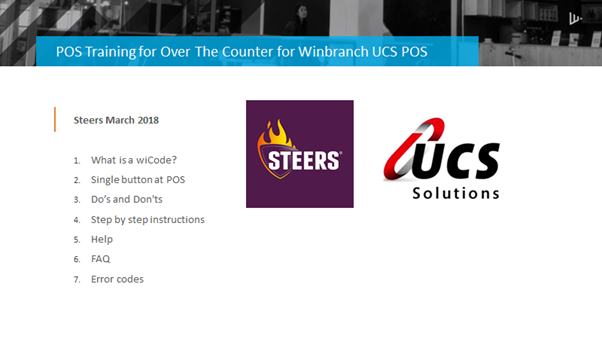 Steers WinBranch Training Material – Yoyo